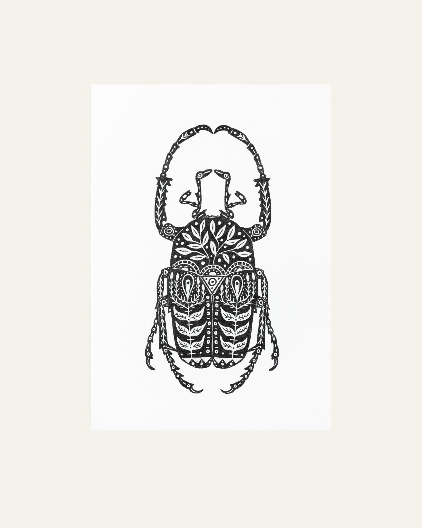 A4 Stag Beetle Print